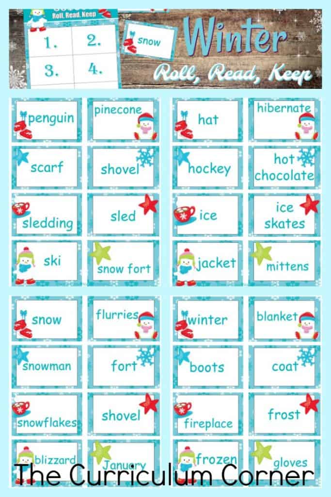 Winter Roll, Read, Keep - The Curriculum Corner 123