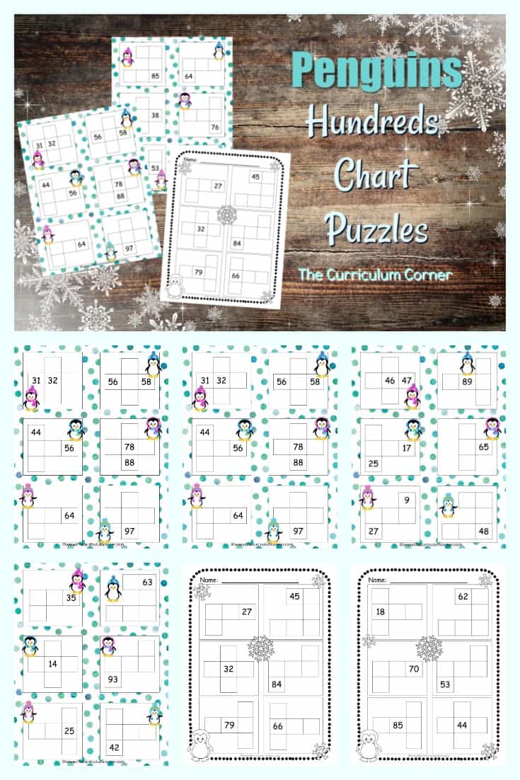 Penguins Hundreds Chart Puzzles - The Curriculum Corner 123