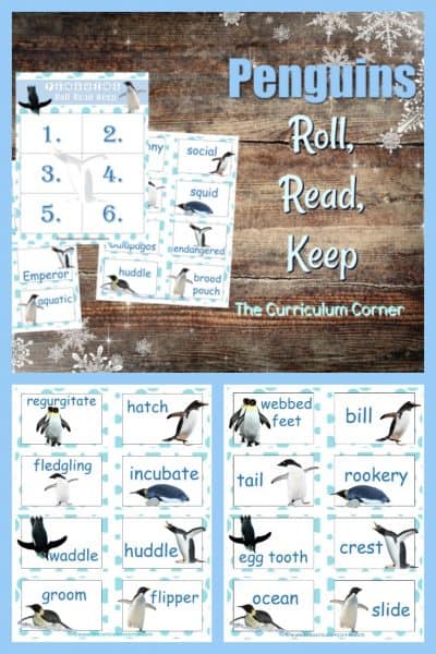 Penguin Roll, Read, Keep - The Curriculum Corner 123