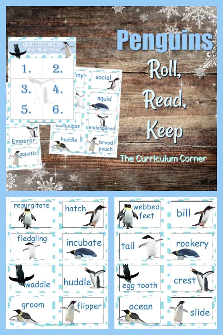 Penguin Roll, Read, Keep - The Curriculum Corner 123