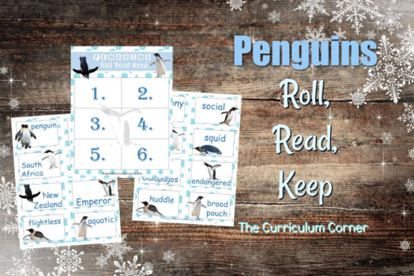 Penguin Roll, Read, Keep - The Curriculum Corner 123