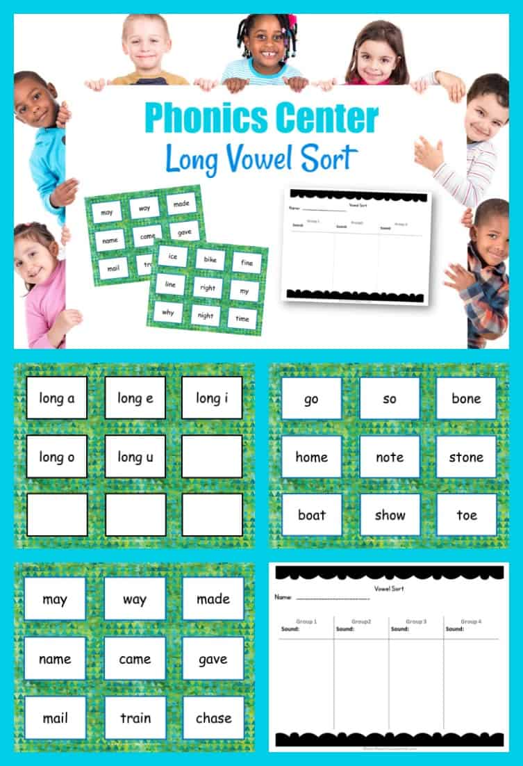 Long Vowel Sort Center - The Curriculum Corner 123
