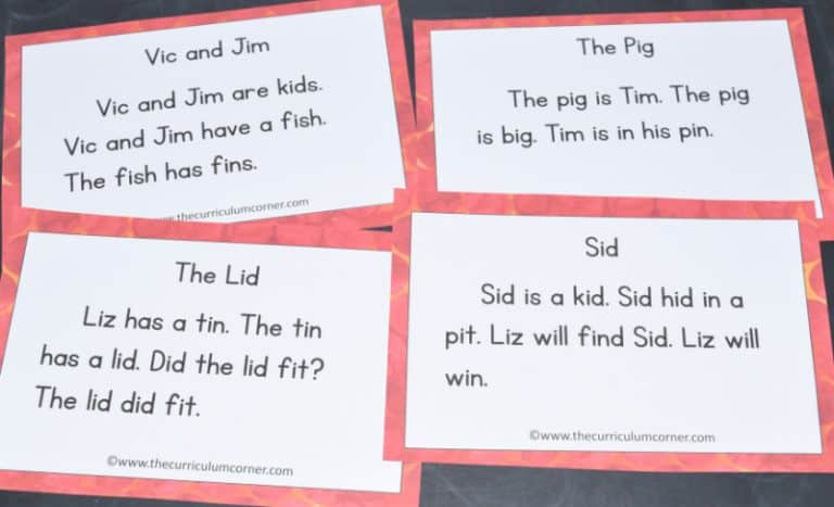 short i fluency 1 - The Curriculum Corner 123