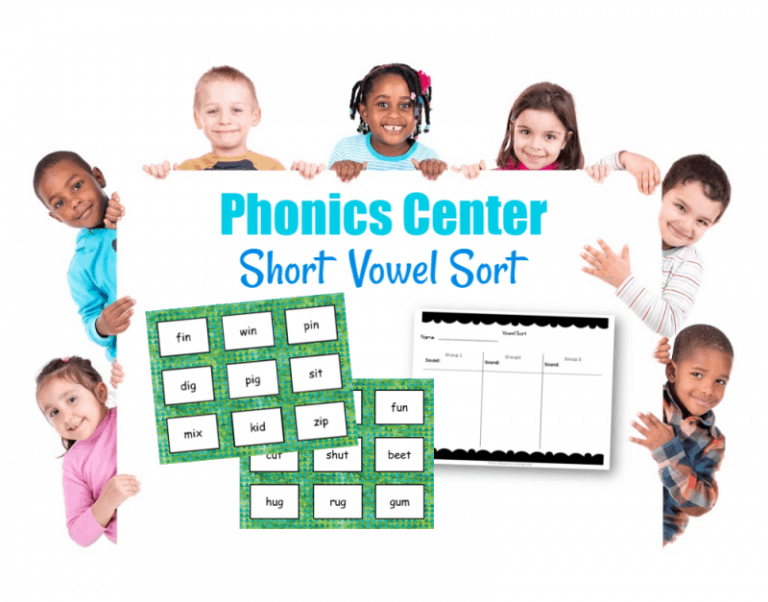 Short Vowel Sort Center - The Curriculum Corner 123