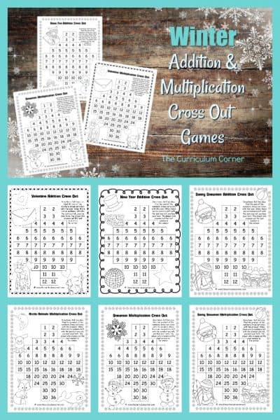 Winter Cross Out Games - The Curriculum Corner 123