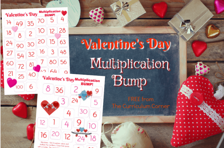 Valentine's Day Multiplication BUMP! - The Curriculum Corner 123