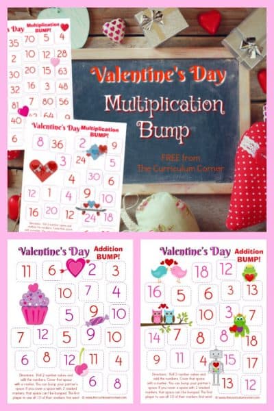 Valentine's Day Multiplication BUMP! - The Curriculum Corner 123
