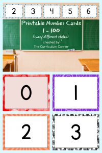 Printable Number Cards (0-100) - The Curriculum Corner 123