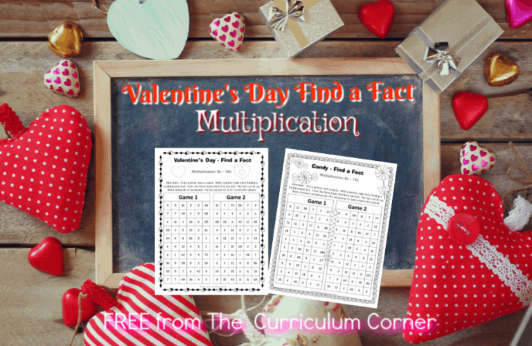 Valentine's Day Multiplication Find a Fact Games - The Curriculum ...