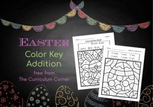 Easter Color Key (add/ subtract) - The Curriculum Corner 123