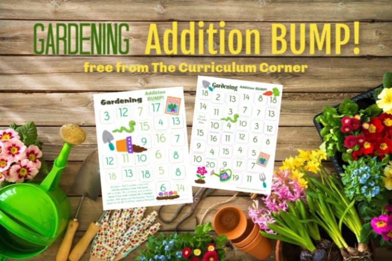 Gardening Addition BUMP! - The Curriculum Corner 123