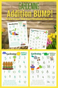Gardening Addition BUMP! - The Curriculum Corner 123