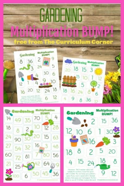 Gardening Multiplication BUMP! - The Curriculum Corner 123