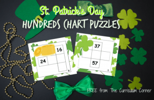 St. Patrick's Day Hundreds Chart Puzzle Cards - The Curriculum Corner 123