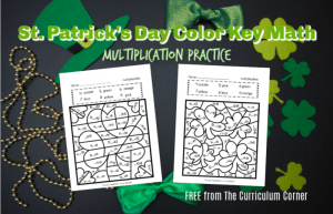 St. Patrick's Day Color Key Multiplication - The Curriculum Corner 123