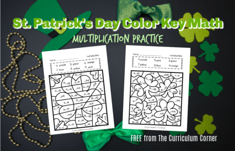 St. Patrick's Day Color Key Multiplication - The Curriculum Corner 123