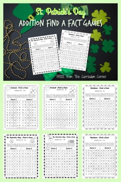 St. Patrick's Day Multiplication Find a Fact Games - The Curriculum ...