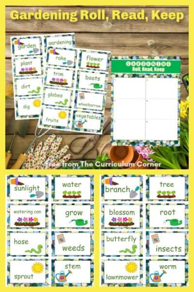 Gardening Roll, Read, Keep - The Curriculum Corner 123