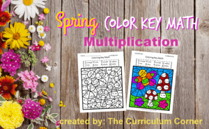 Spring Color Key Multiplication - The Curriculum Corner 123