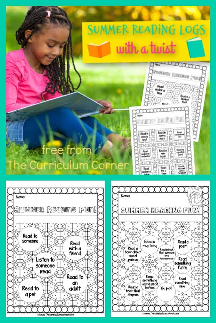 A Twist on Summer Reading Logs - The Curriculum Corner 123