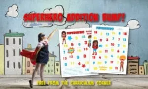 superhero addition bump - The Curriculum Corner 123