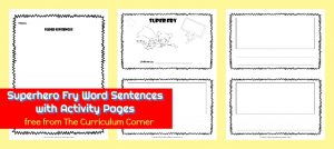 Superhero Fry Fluency Sentences - The Curriculum Corner 123