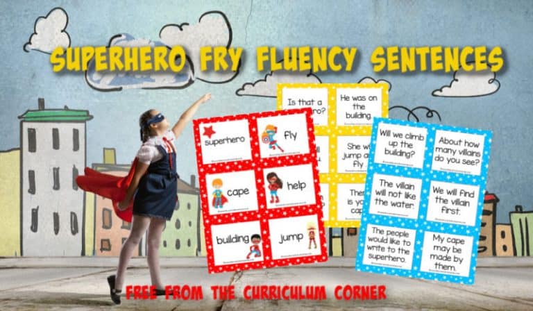 Superhero Fry Fluency Sentences - The Curriculum Corner 123
