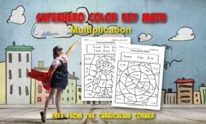 Superhero Color Key Multiplication - The Curriculum Corner 123