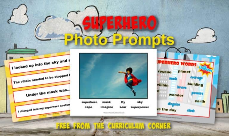 Superhero Photo Prompts - The Curriculum Corner 123