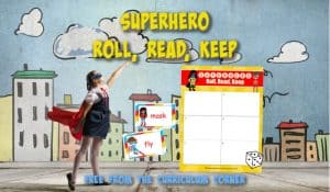 Superhero Roll, Read, Keep - The Curriculum Corner 123