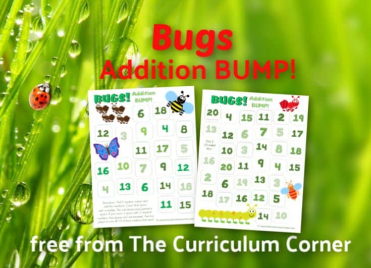 Bugs Addition BUMP Games - The Curriculum Corner 123