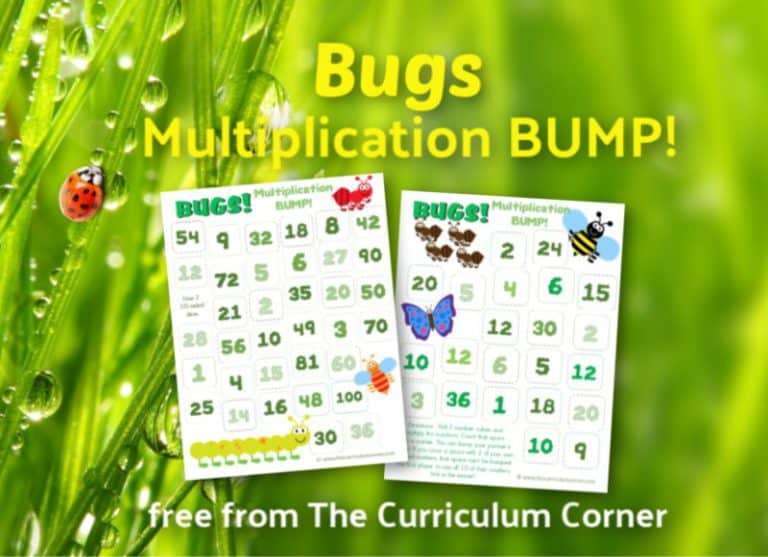 Bugs Multiplication BUMP Games - The Curriculum Corner 123