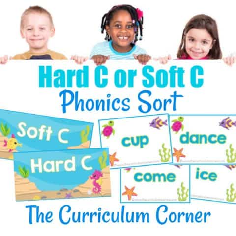 phonics hard soft c sort feature (1) - The Curriculum Corner 123
