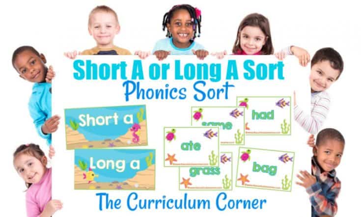 Phonics Sort: Long A & Short A - The Curriculum Corner 123