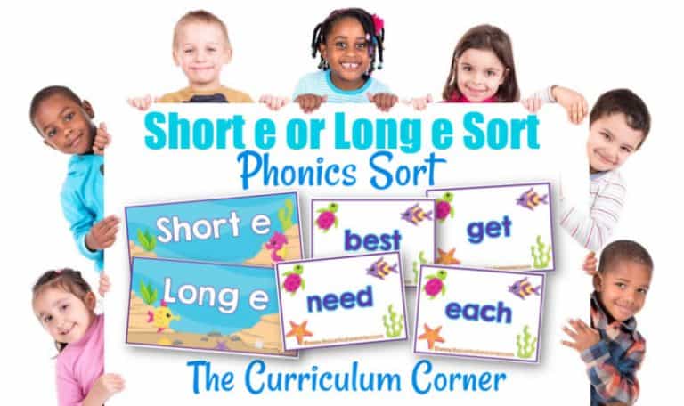 Phonics Sort: Long E & Short E - The Curriculum Corner 123