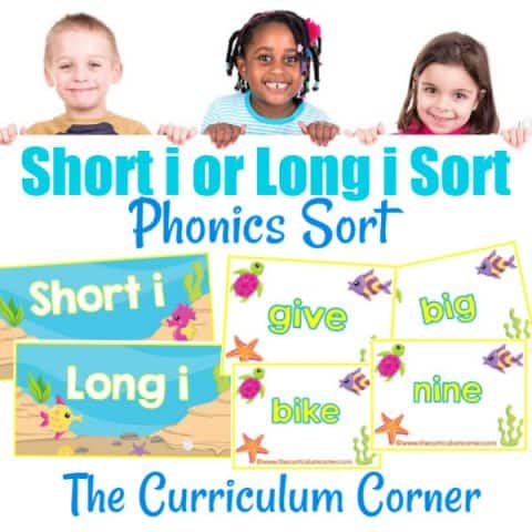 phonics long short i sort feature - The Curriculum Corner 123
