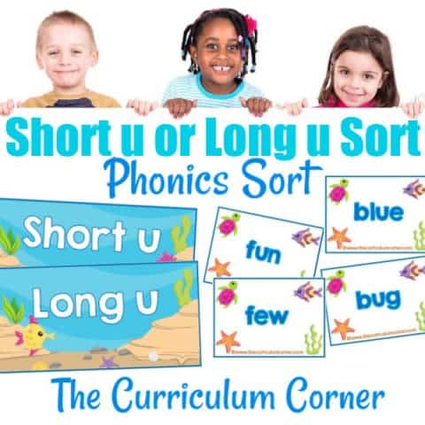 phonics long short u sort feature - The Curriculum Corner 123