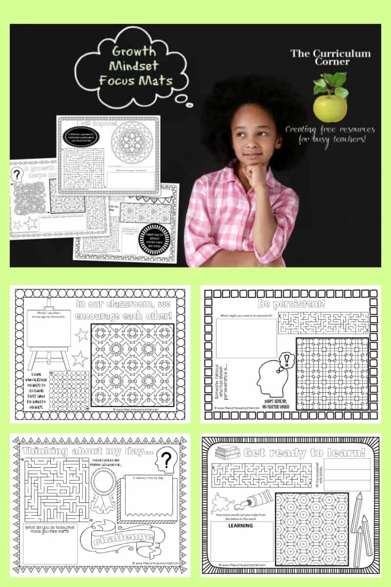 Growth Mindset Focus Mats - The Curriculum Corner 123