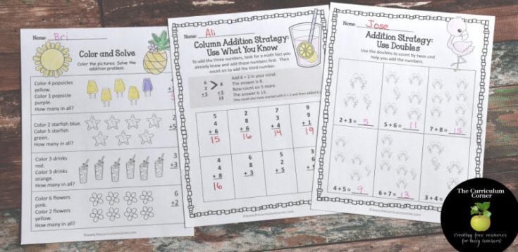 1st Grade Summer Math Practice Booklet - The Curriculum Corner 123