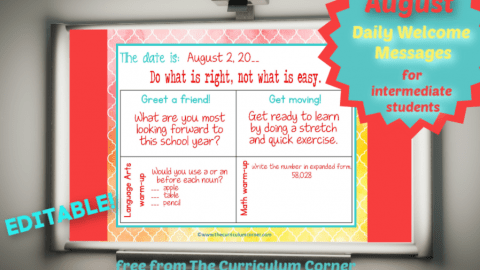 August Resources Collection - The Curriculum Corner 123