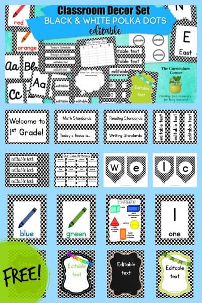 Classroom Decor: Black Polka Dots - The Curriculum Corner 123