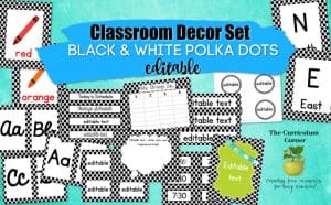 Classroom Decor: Black Polka Dots - The Curriculum Corner 123