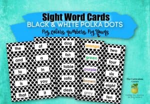 Black Polka Dots: Sight Words - The Curriculum Corner 123