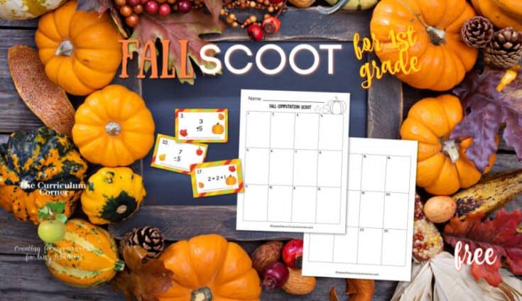 1st Grade Fall Computation Scoot - The Curriculum Corner 123