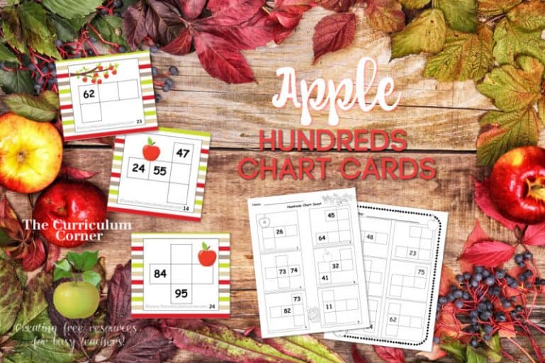 Apple Hundred Chart Puzzles - The Curriculum Corner 123