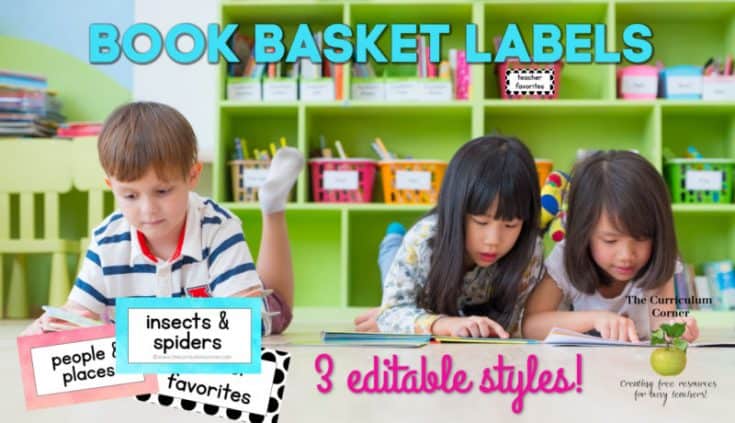 book basket labels 1 - The Curriculum Corner 123