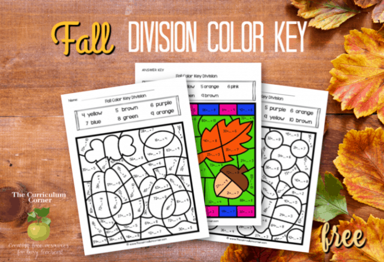 Fall Color Key Division - The Curriculum Corner 123