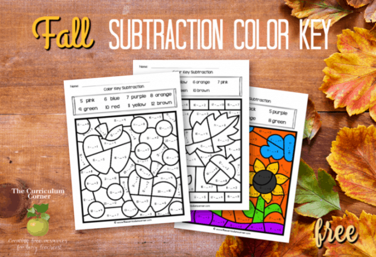Fall Color Key Subtraction - The Curriculum Corner 123