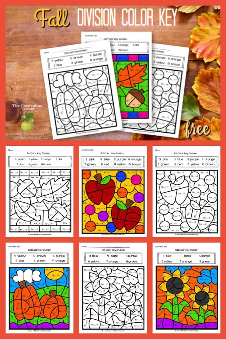 Fall Color Key Division - The Curriculum Corner 123