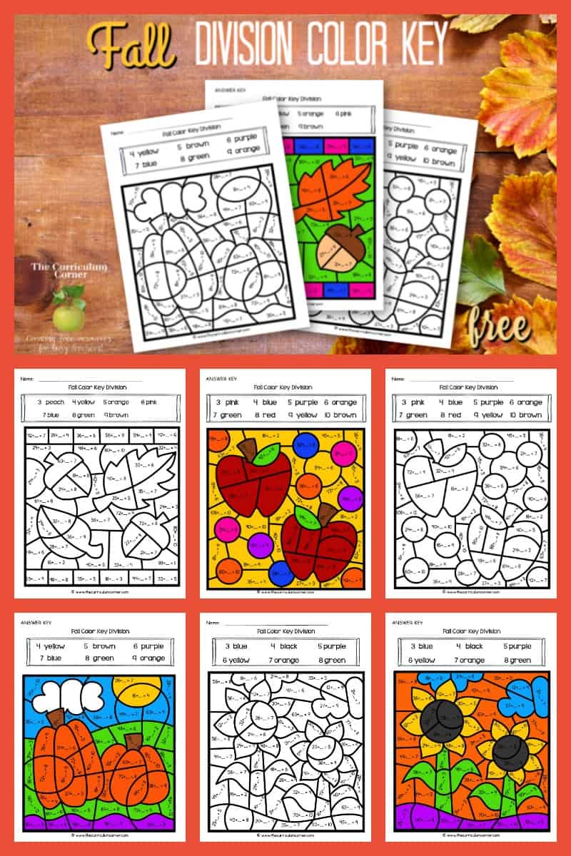 Fall Color Key Division - The Curriculum Corner 123